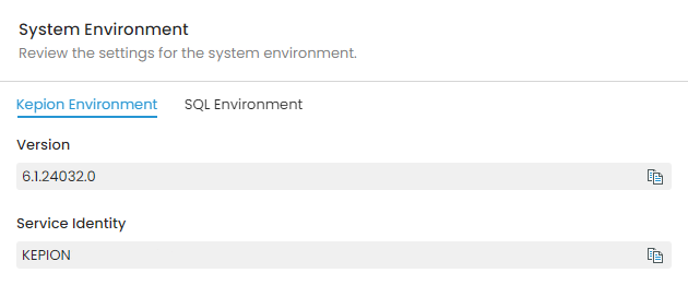 System Module - System Environment Overview – Kepion Support Center