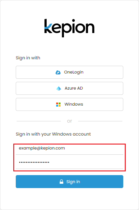 Sign in – Kepion Support Center